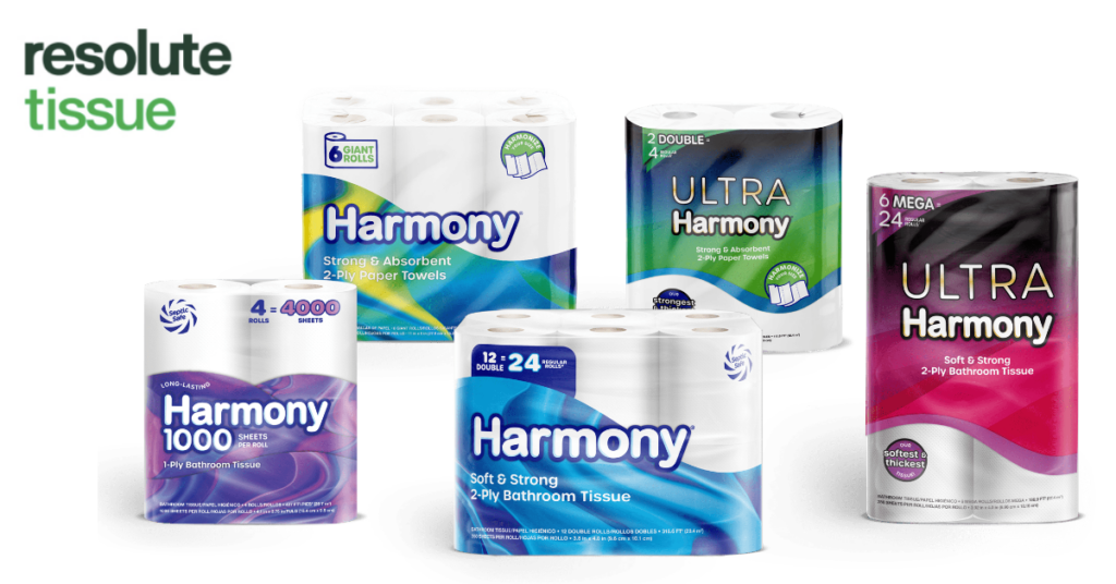 Resolute Tissue Introduces Harmony® ULTRA Tissue and Towel Lineup - Domtar