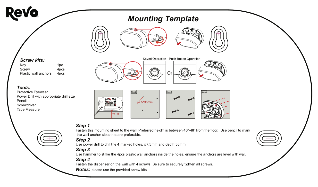 Revo® Mini-Jumbo Mounting Template - Domtar